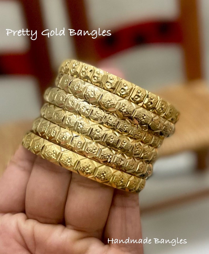 Stackable Gold Bangles, 24k Dubai Gold Plated Bangles, Gold Bangles ...