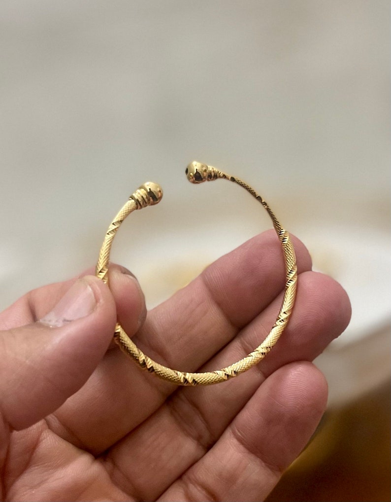 Gold Bangles for Girls, Gold Bangles for Kids, Small Size Bangles, Adjustable Bangles, Arab ...