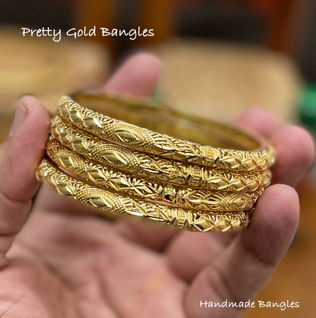Dubai Gold Bangles, 24k Dubai Gold Plated Bangles, Wedding Jewelry ...