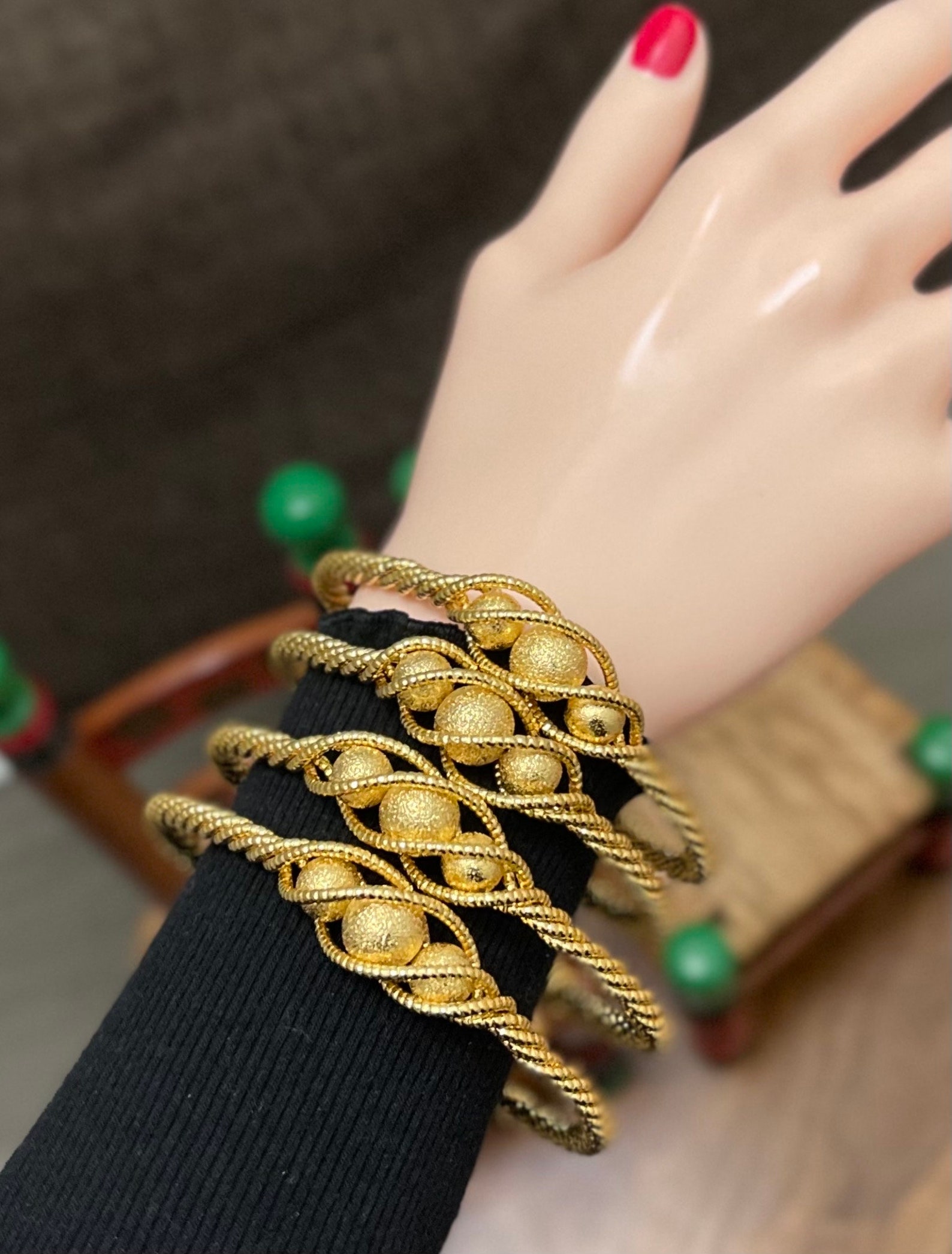 Cuff Bracelet, Stacking Gold Cuff Bracelet, Gold Bangles Gift for Women ...