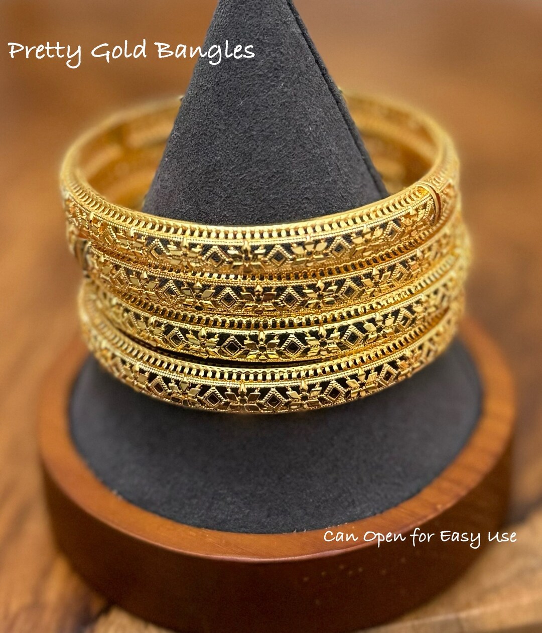 Stackable Gold Bangles, 24k Dubai Gold Plated Bangles, Gold Bangles ...
