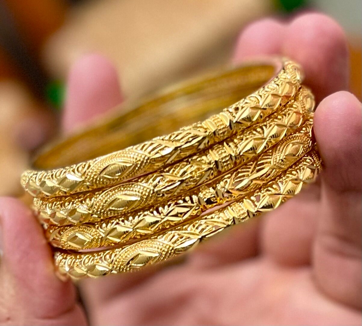Dubai Gold Bangles, 24k Dubai Gold Plated Bangles, Wedding Jewelry ...