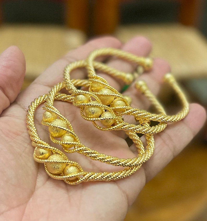 Cuff Bracelet, Stacking Gold Cuff Bracelet, Gold Bangles Gift for Women ...