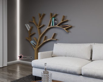 New Unique Wooden Tree Bookcases, Rustic Tree Branch Bookshelves ...