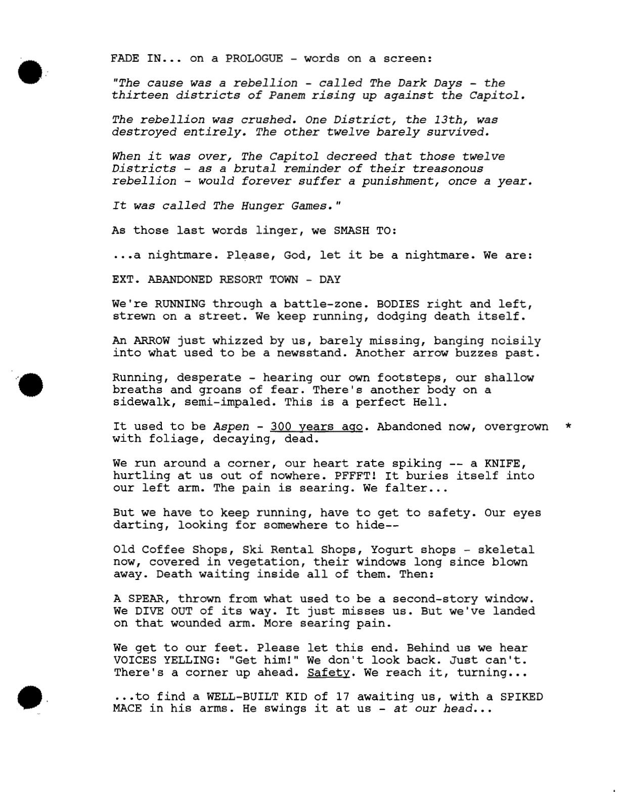 The Hunger Games Movie Script Screenplay Gift for Film Buffs Gift for ...