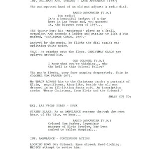 Elvis Movie Script Gift for Friends Screenplay Gift for Movie Lovers ...