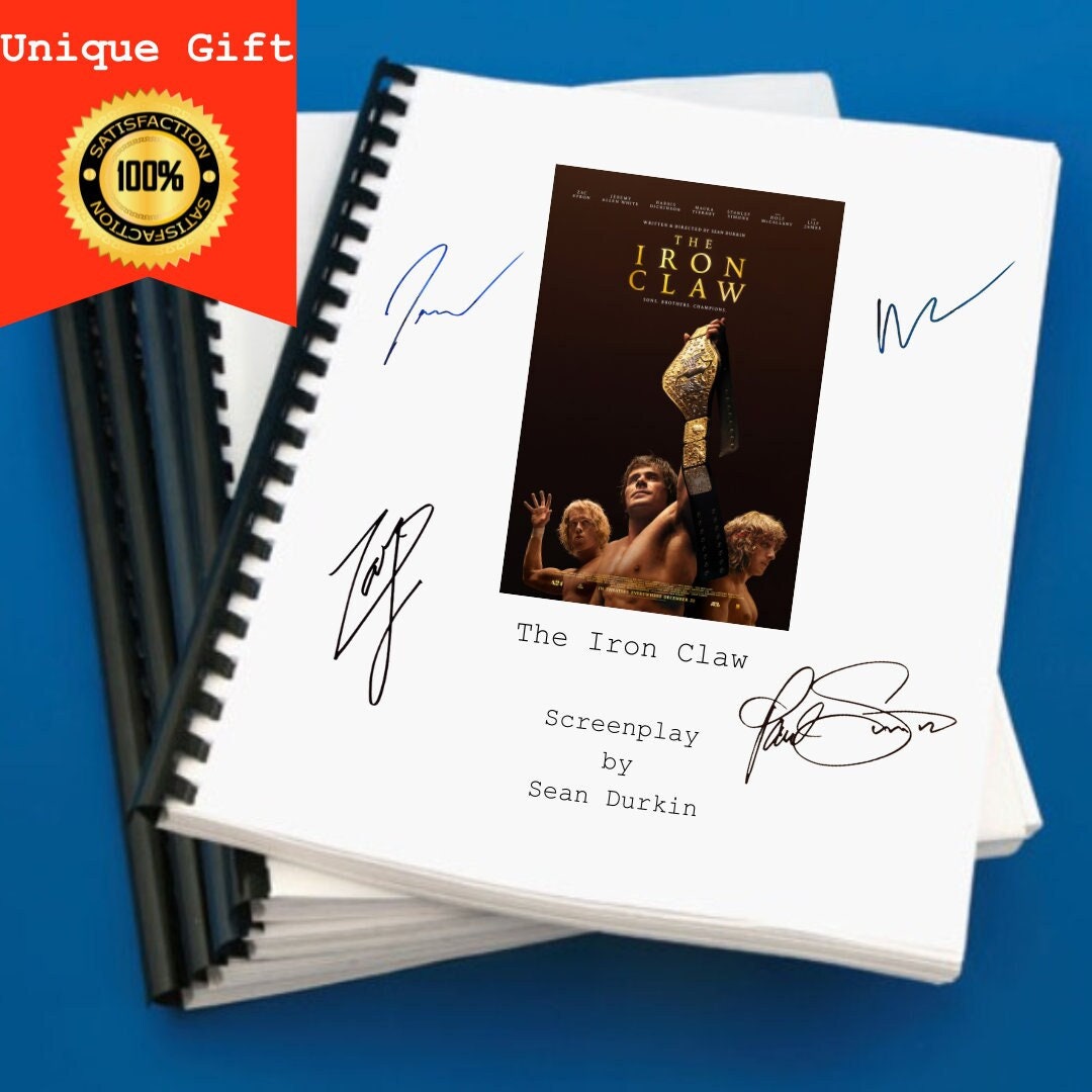 Iron Claw Movie Script Screenplay Gift for Film Buffs Gift for Movie ...