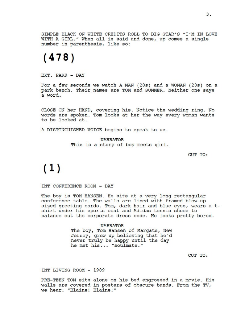500 Days of Summer Movie Script Screenplay Gift for Friends Birthday ...