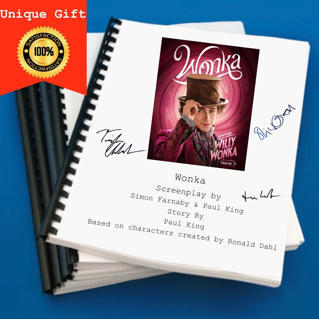 Wonka Movie Script Screenplay Gift for Film Buffs Gift for Movie Lovers ...