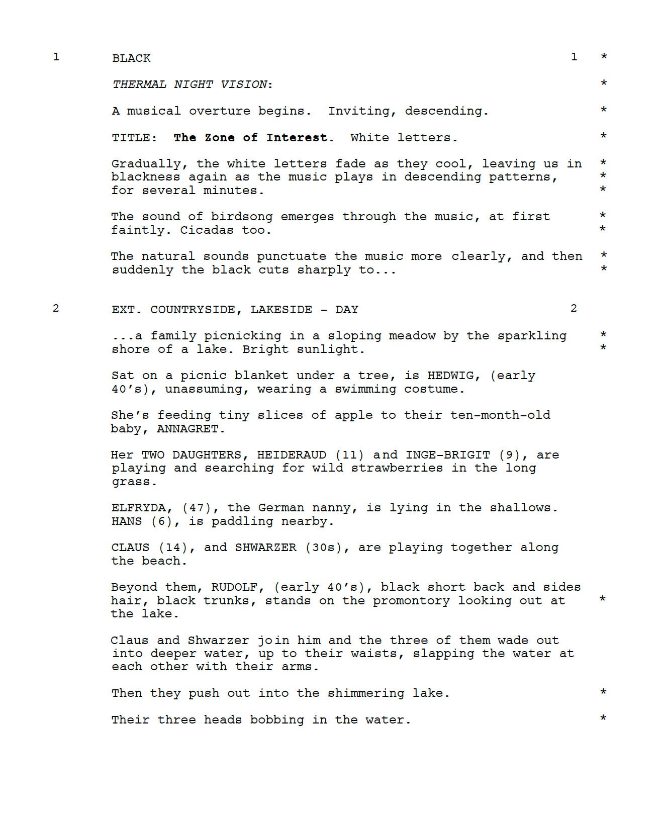 The Zone of Interest Movie Script Screenplay Gift for Film Buffs Gift ...