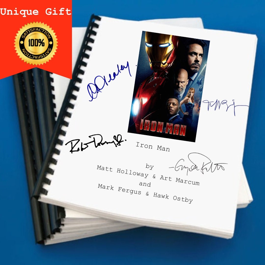 Iron Man Movie Script Screenplay Gift for Film Buffs Gift for Movie ...