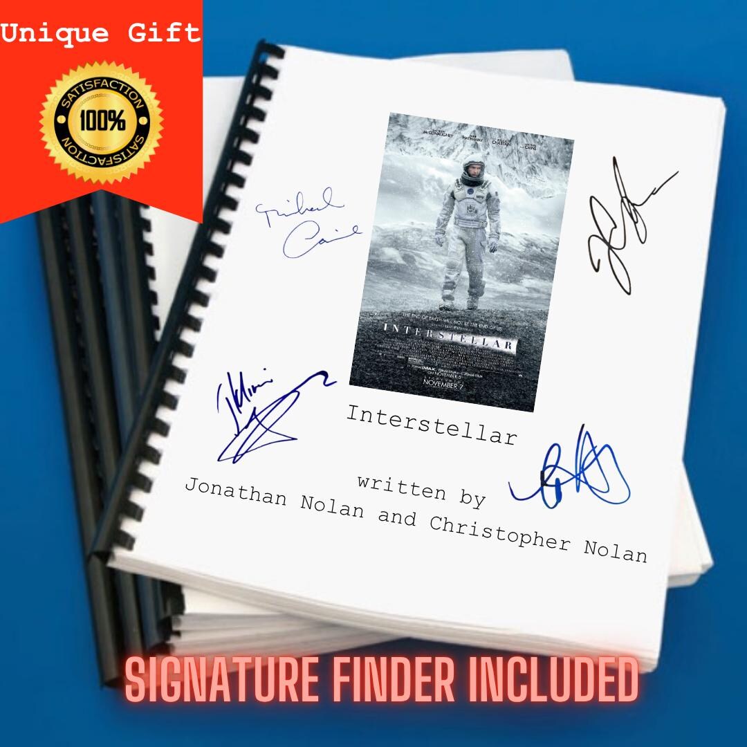 Interstellar Movie Script Gift for Film Buffs Gift for Movie Lovers ...