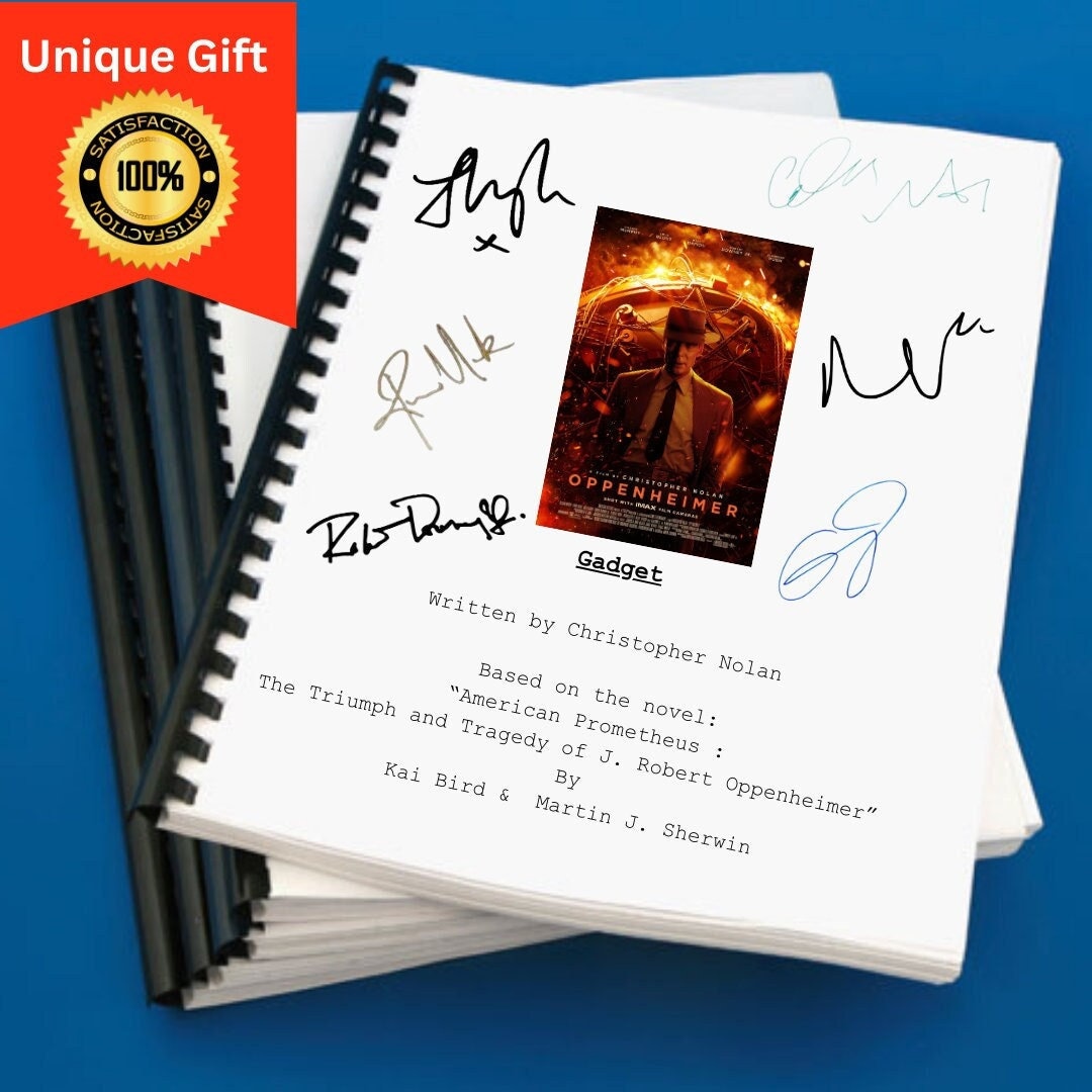 Oppenheimer Movie Script Gift for Friends Screenplay Gift for Movie ...