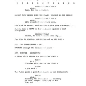 Interstellar Movie Script Gift for Film Buffs Gift for Movie Lovers ...