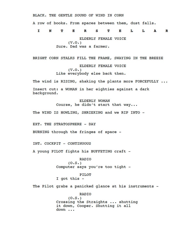 Interstellar Movie Script Gift for Film Buffs Gift for Movie Lovers ...