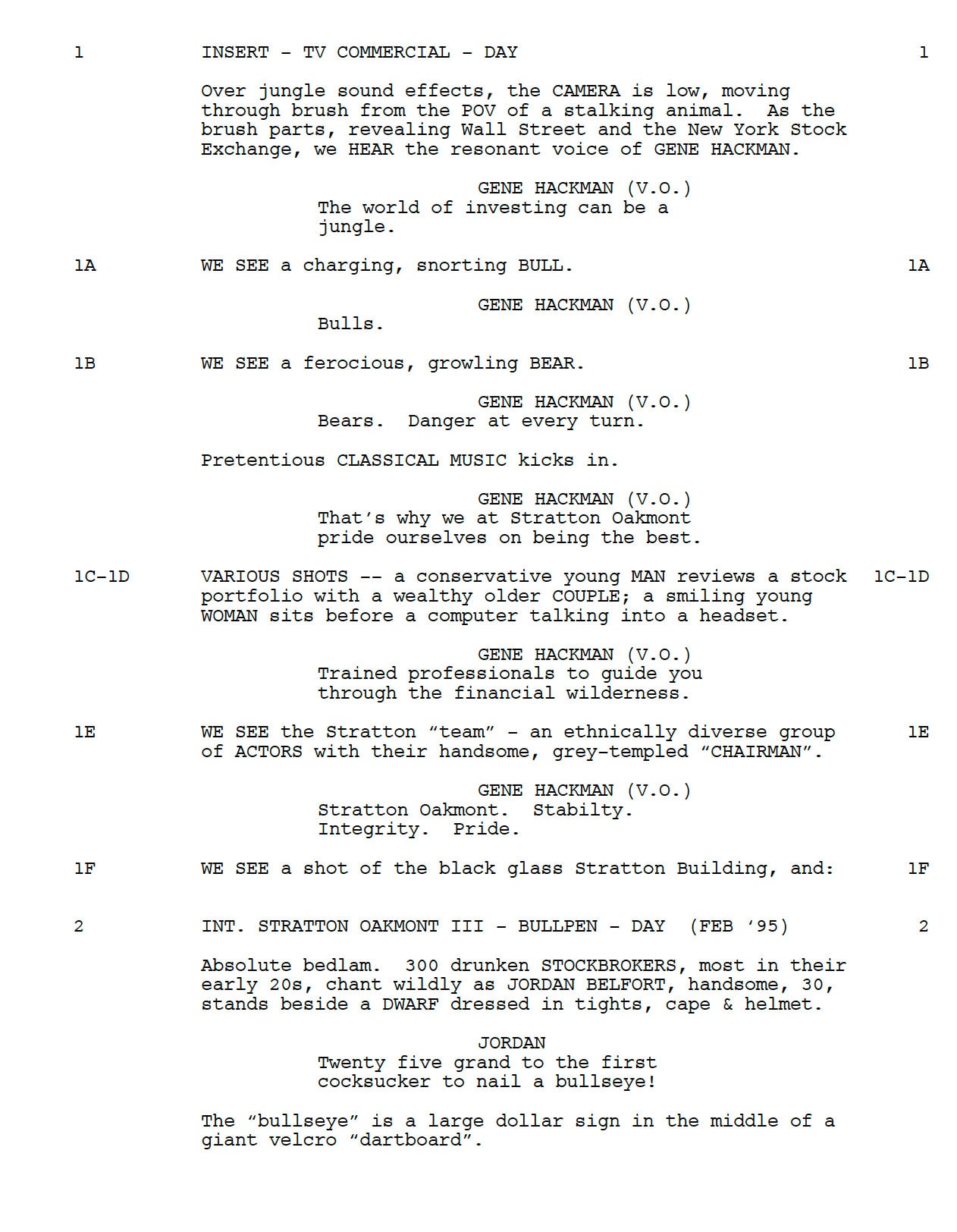 The Wolf of Wall Street Movie Script Screenplay Gift for Film Buffs ...