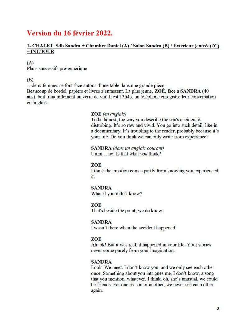 Anatomy of a Fall Movie Script Screenplay Gift for Film Buffs Gift for ...