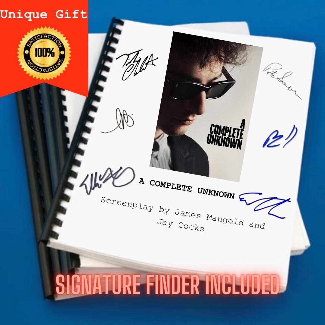 A Complete Unknown Movie Script Screenplay Gift for Film Buffs Gift for ...