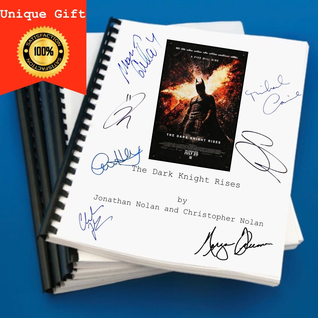 The Dark Knight Rises Movie Script Screenplay Gift for Film Buffs Gift ...