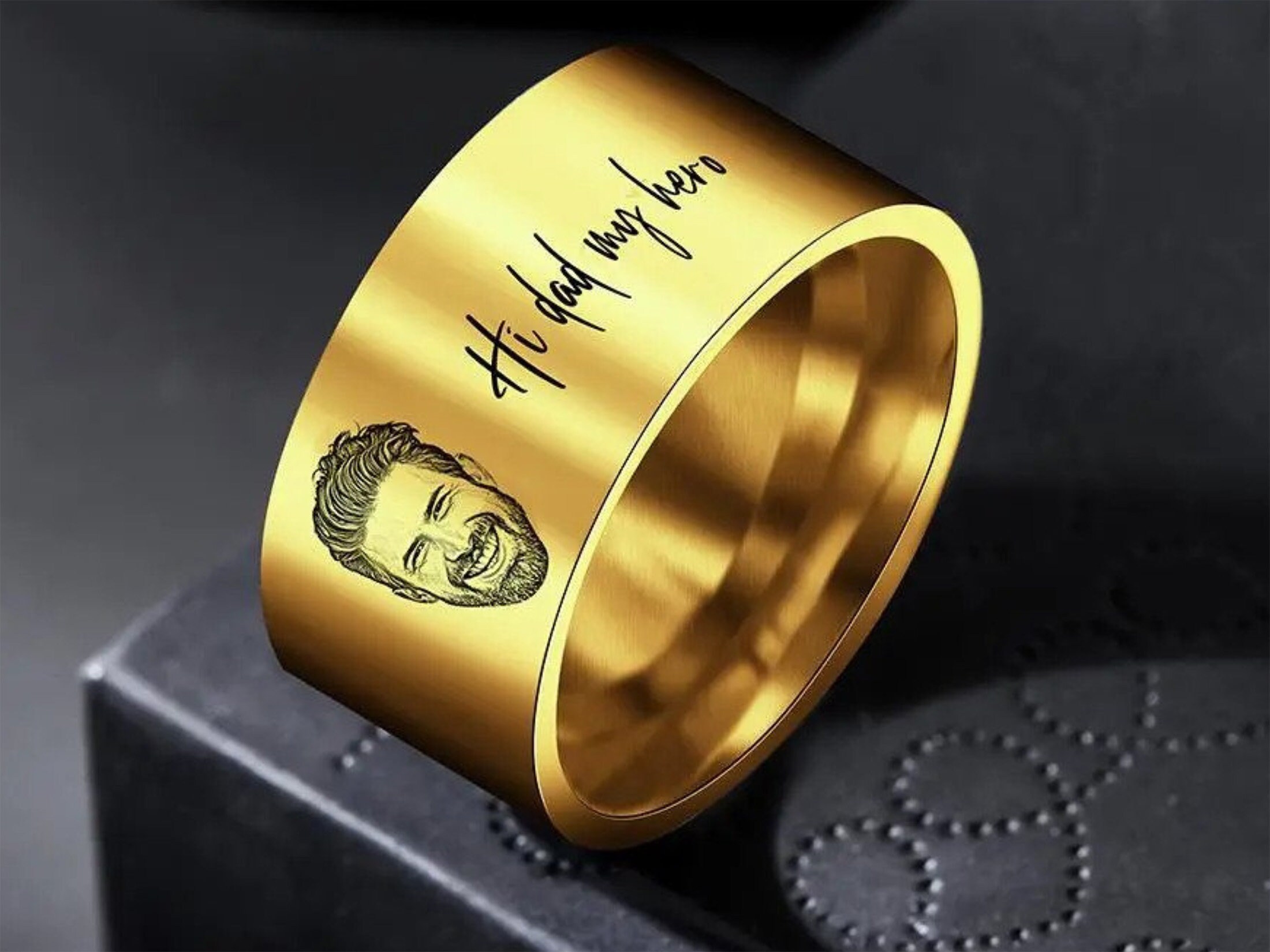 Custom Photo Rings Personalized Photo Ring With Engraved - Etsy