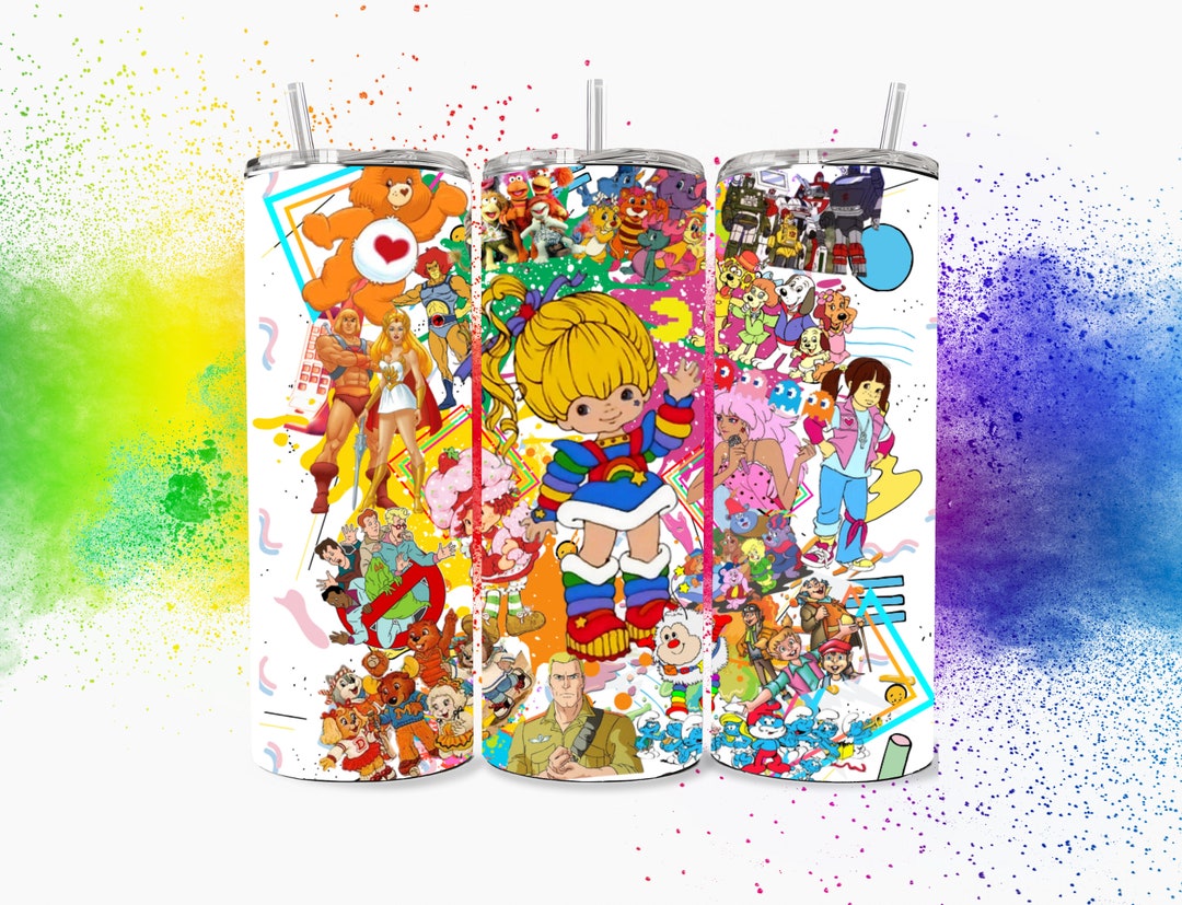 80's Cartoon, Sublimation, 20oz Skinny Tumbler Design, PNG, Digital ...