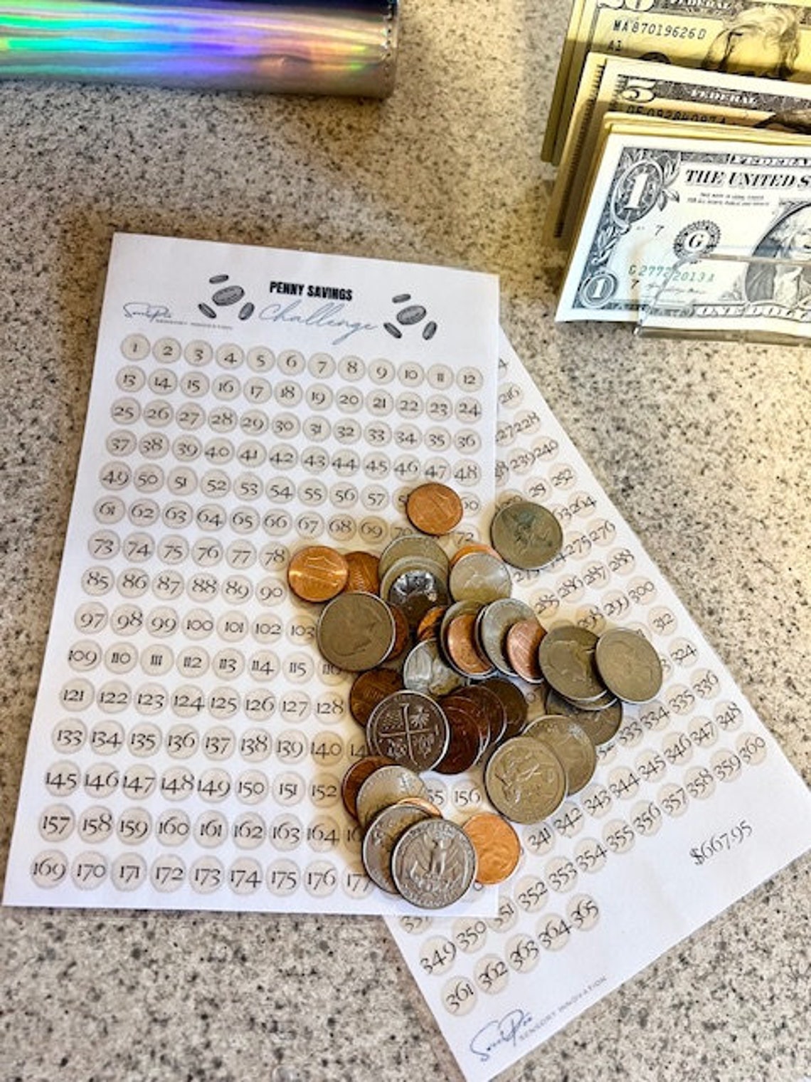 Digital Download Penny Savings Challenge Tracker Easy Savings ADHD ...