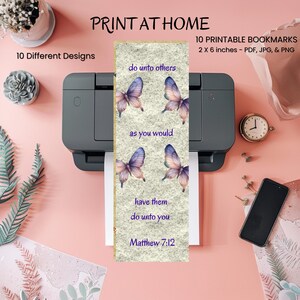 Butterfly Religious Bookmark Printable Bible Bookmark Digital Scripture ...