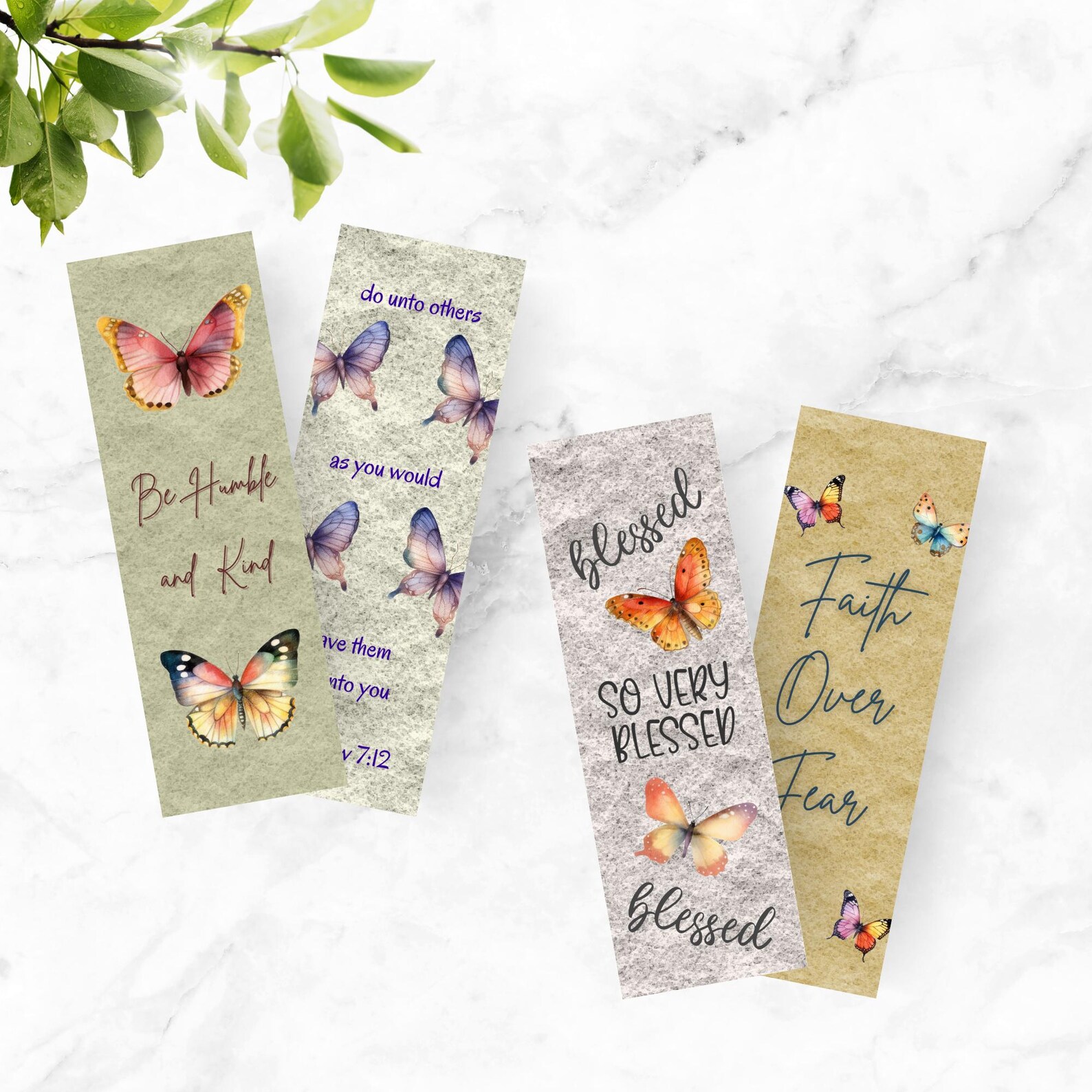 Butterfly Religious Bookmark Printable Bible Bookmark Digital Scripture ...