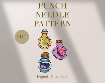 Abstract Bundle Mug Rug Punch Needle PDF Pattern for Beginners Instant ...