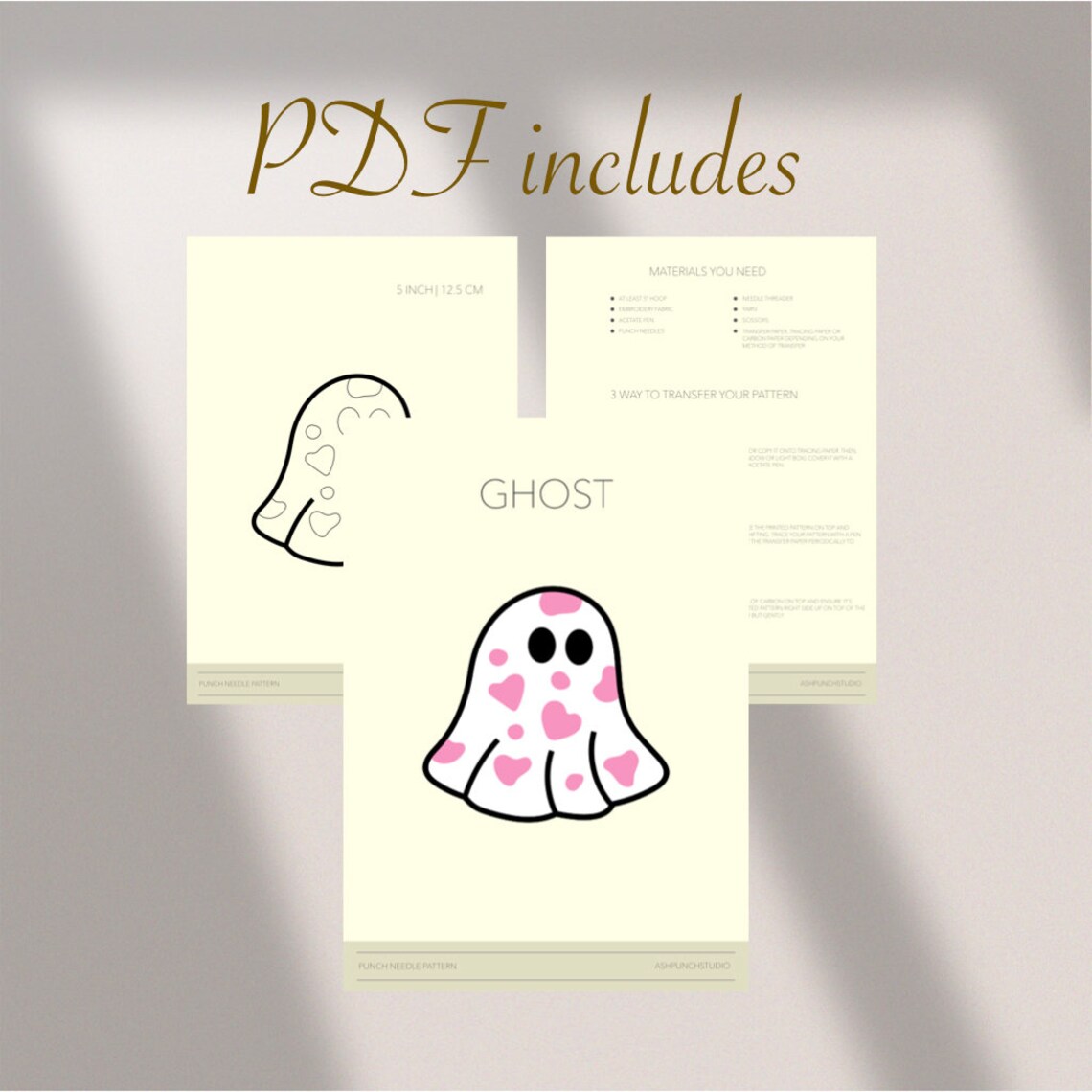 Ghost Mug Rug Punch Needle PDF Pattern for Beginners Instant Download ...