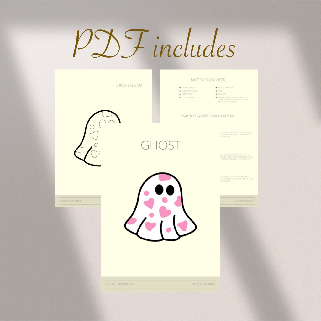 Ghost Mug Rug Punch Needle PDF Pattern for Beginners Instant Download ...