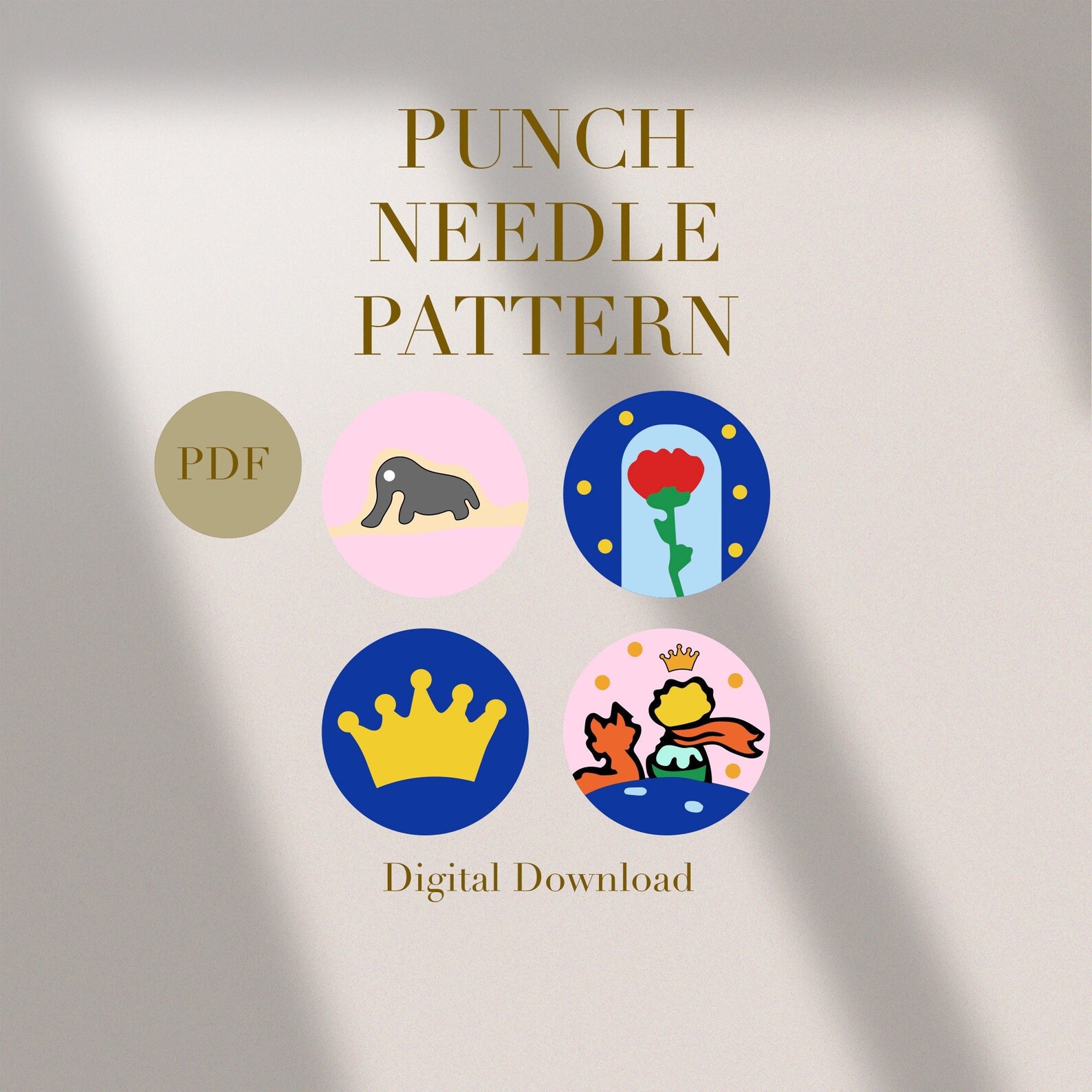 Little Prince B-612 Mug Rug Punch Needle PDF Pattern for Beginners ...