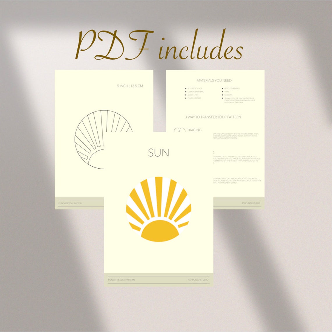 Sun Sunny Shinny up Mug Rug Punch Needle PDF Pattern Beginners Instant ...