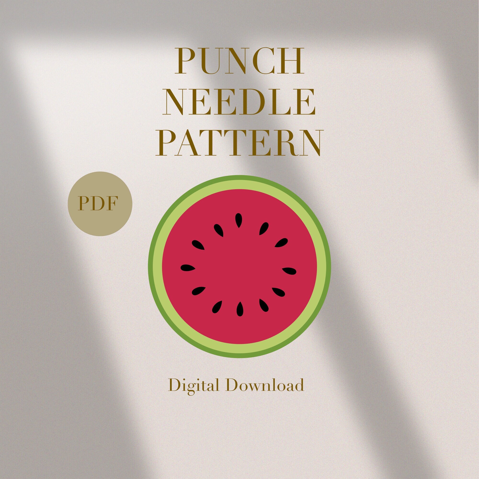 Watermelon Fruit Mug Rug Punch Needle PDF Pattern for Beginners Instant ...