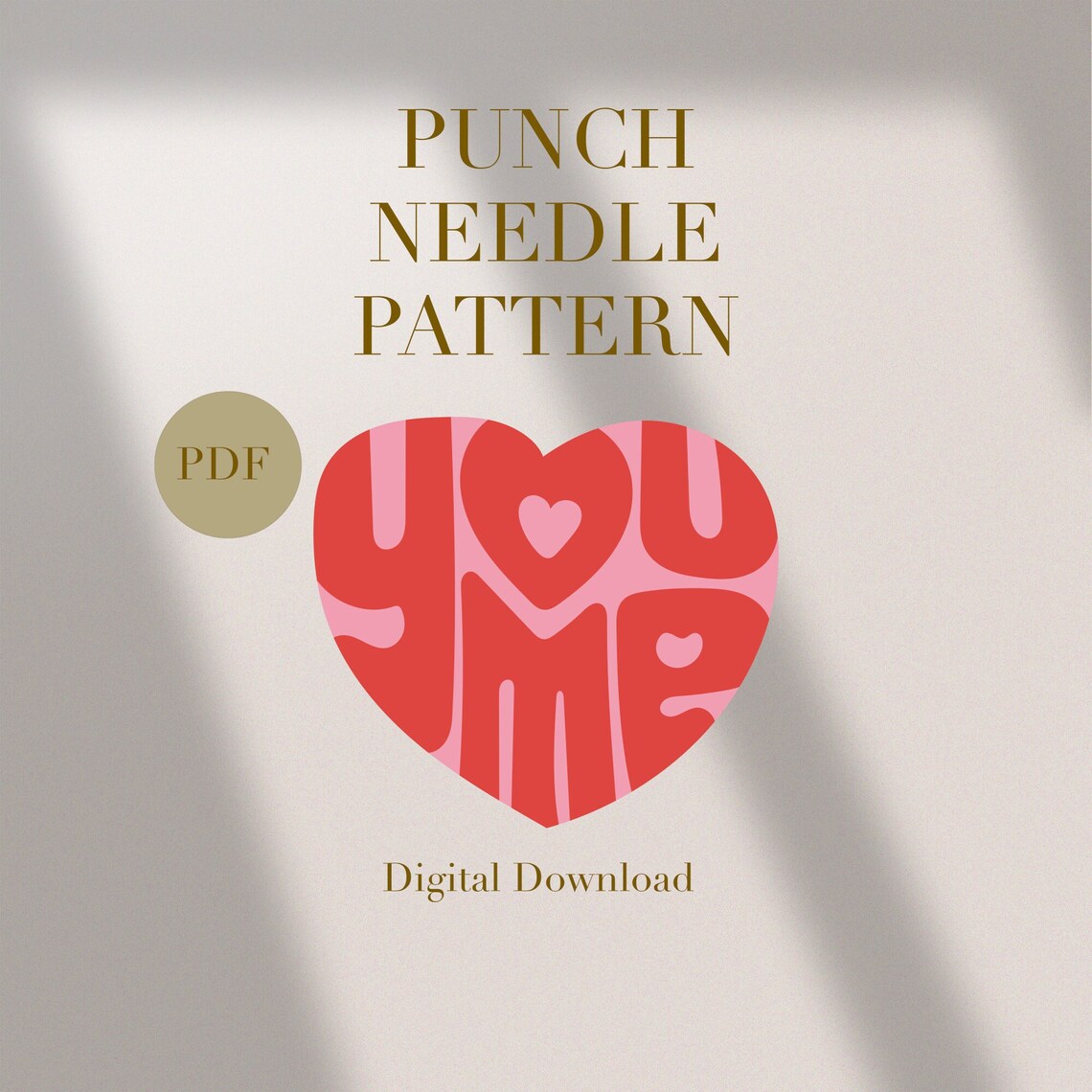 You Me Heart Valentine's Day Love Mug Rug Punch Needle PDF Pattern ...