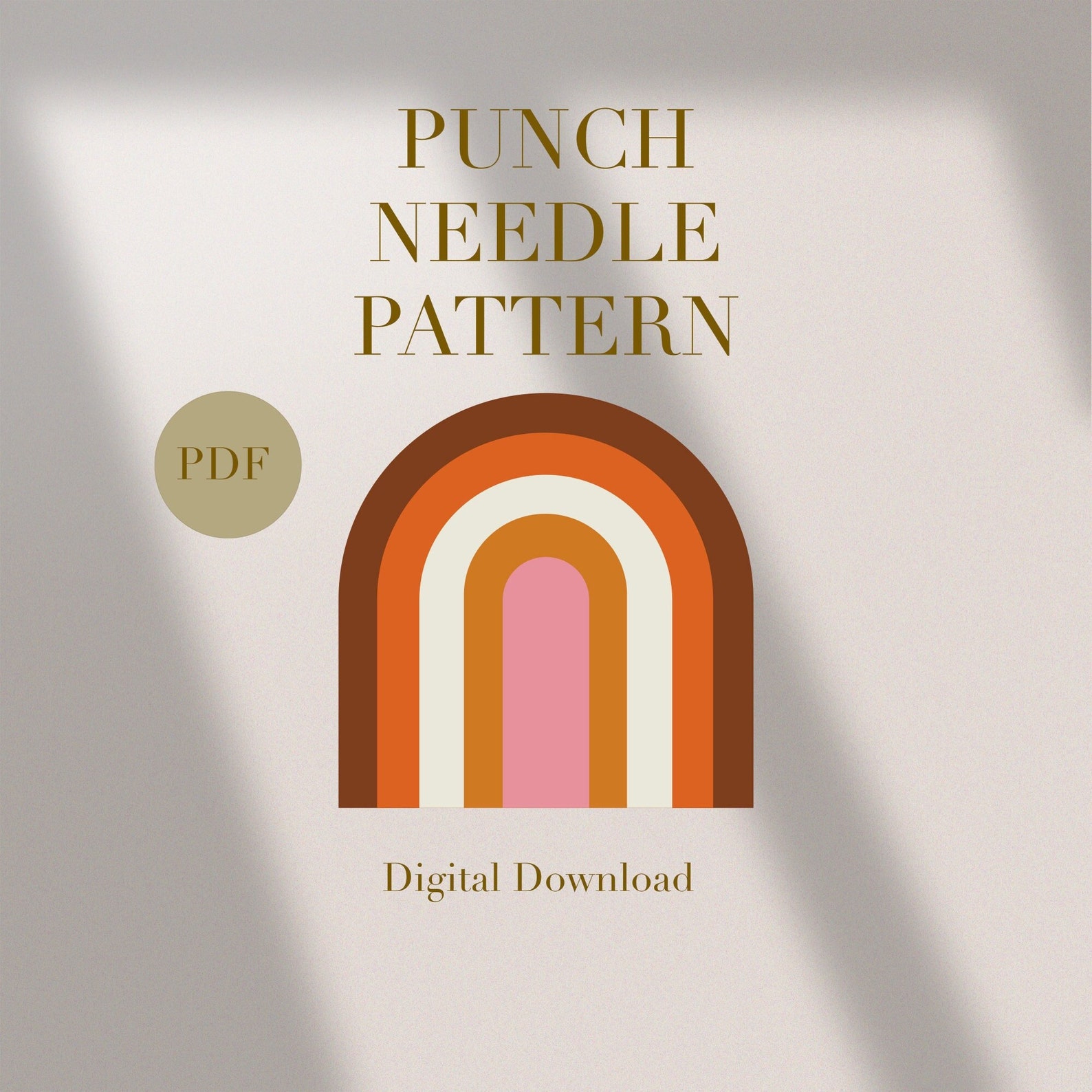 Rainbow Bohemian Mug Rug Punch Needle PDF Pattern for Beginners Instant ...