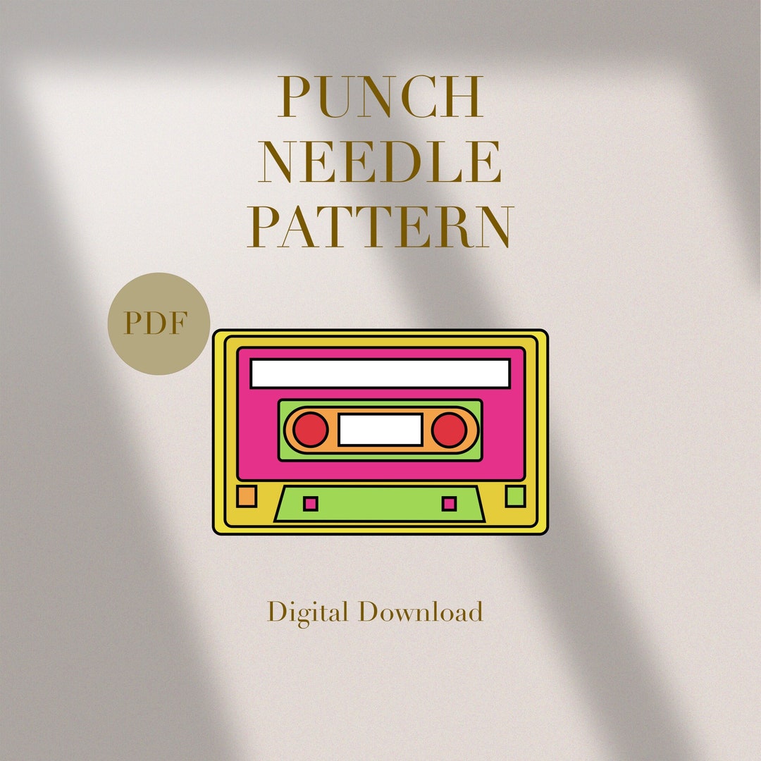 Cassette Tape Retro 90s Mug Rug Punch Needle PDF Pattern Beginners ...