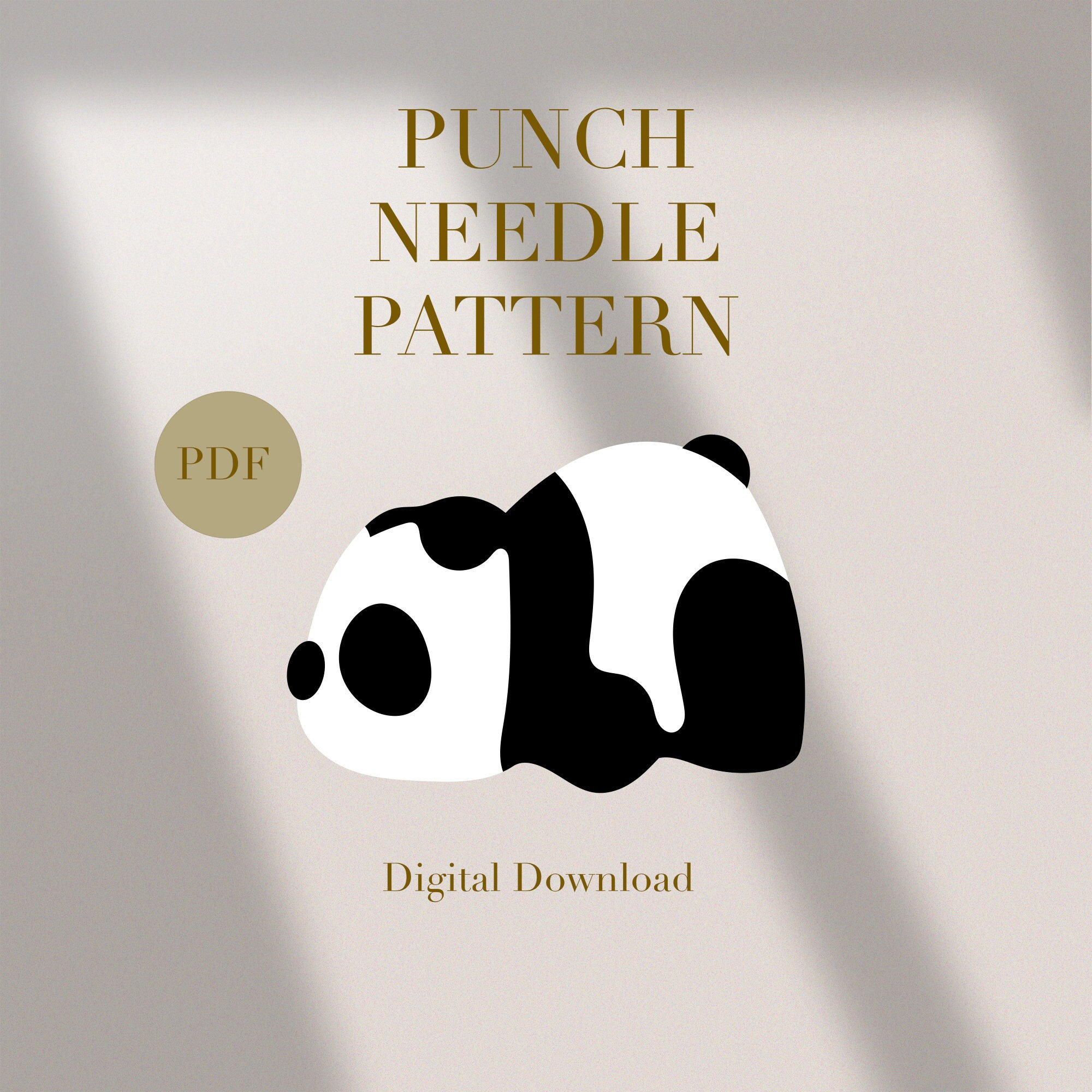 Panda Cute Animal Mug Rug Punch Needle PDF Pattern for Beginners ...