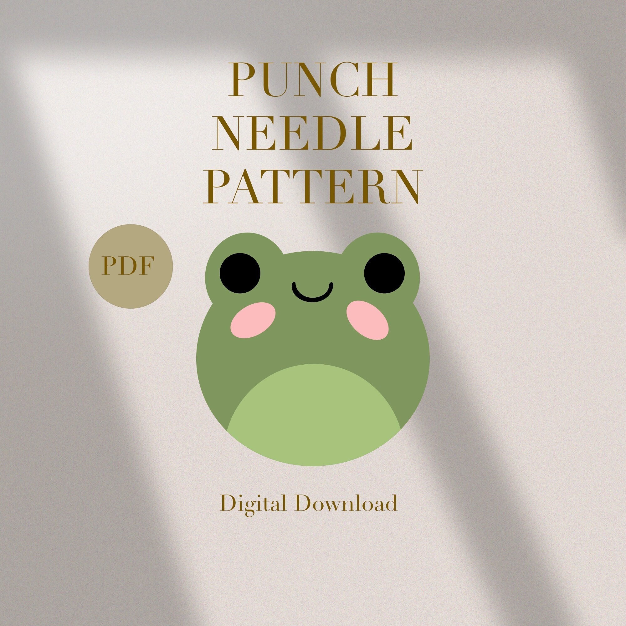 Frog Mug Rug Punch Needle PDF Pattern for Beginners Instant Download ...