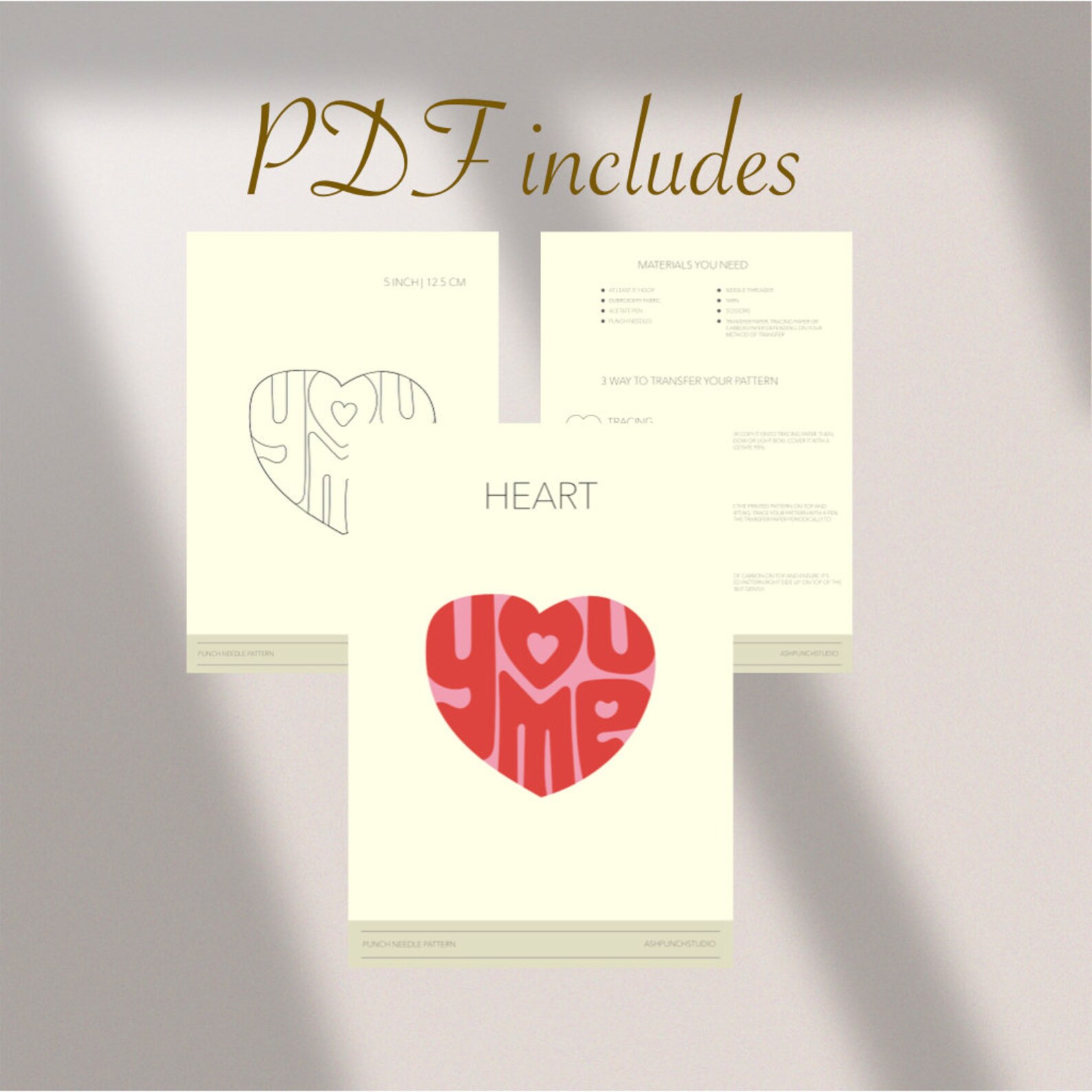 You Me Heart Valentine's Day Love Mug Rug Punch Needle PDF Pattern ...