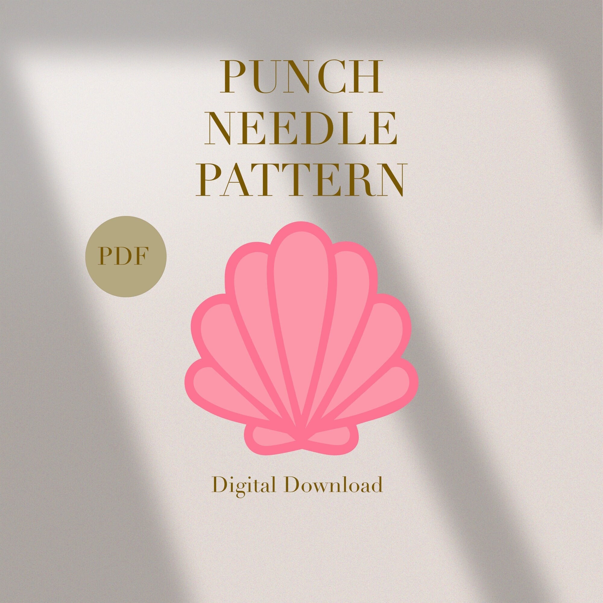 Seashell Mug Rug Punch Needle PDF Pattern for Beginners Instant ...