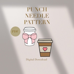 Coffee Tea Mug Rug Punch Needle PDF Pattern for Beginners Instant ...