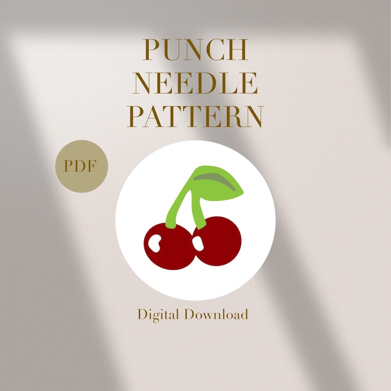 Cherry Blossom Mug Rug Punch Needle PDF Pattern for Beginners Instant ...