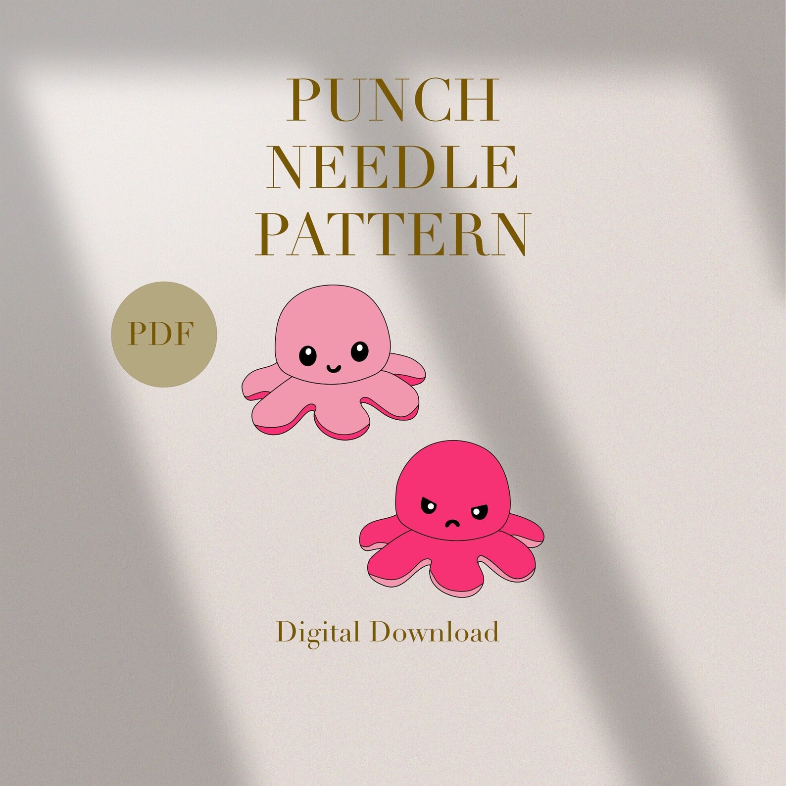 Octopus Happy Mad Mug Rug Punch Needle PDF Pattern for Beginners ...
