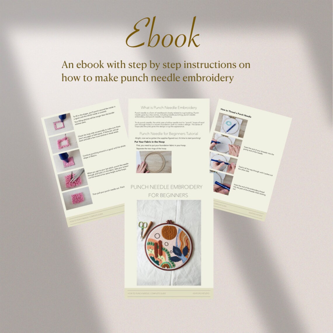 Abstract Bundle Mug Rug Punch Needle PDF Pattern for Beginners Instant ...