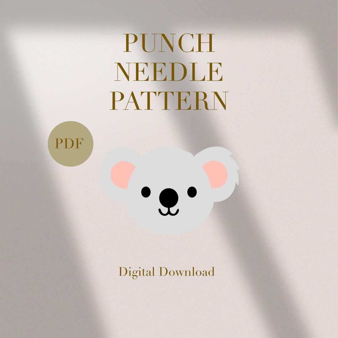Koala Cute Animal Mug Rug Punch Needle PDF Pattern Beginners Instant ...