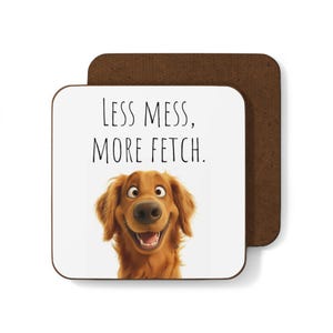 Personalized Funny Dog Saying Coaster Set, Custom Pet Hardboard Bottom ...