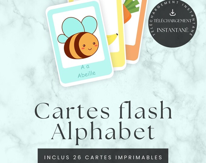 French Alphabet Flashcards Printable Instant Download Preschool ...