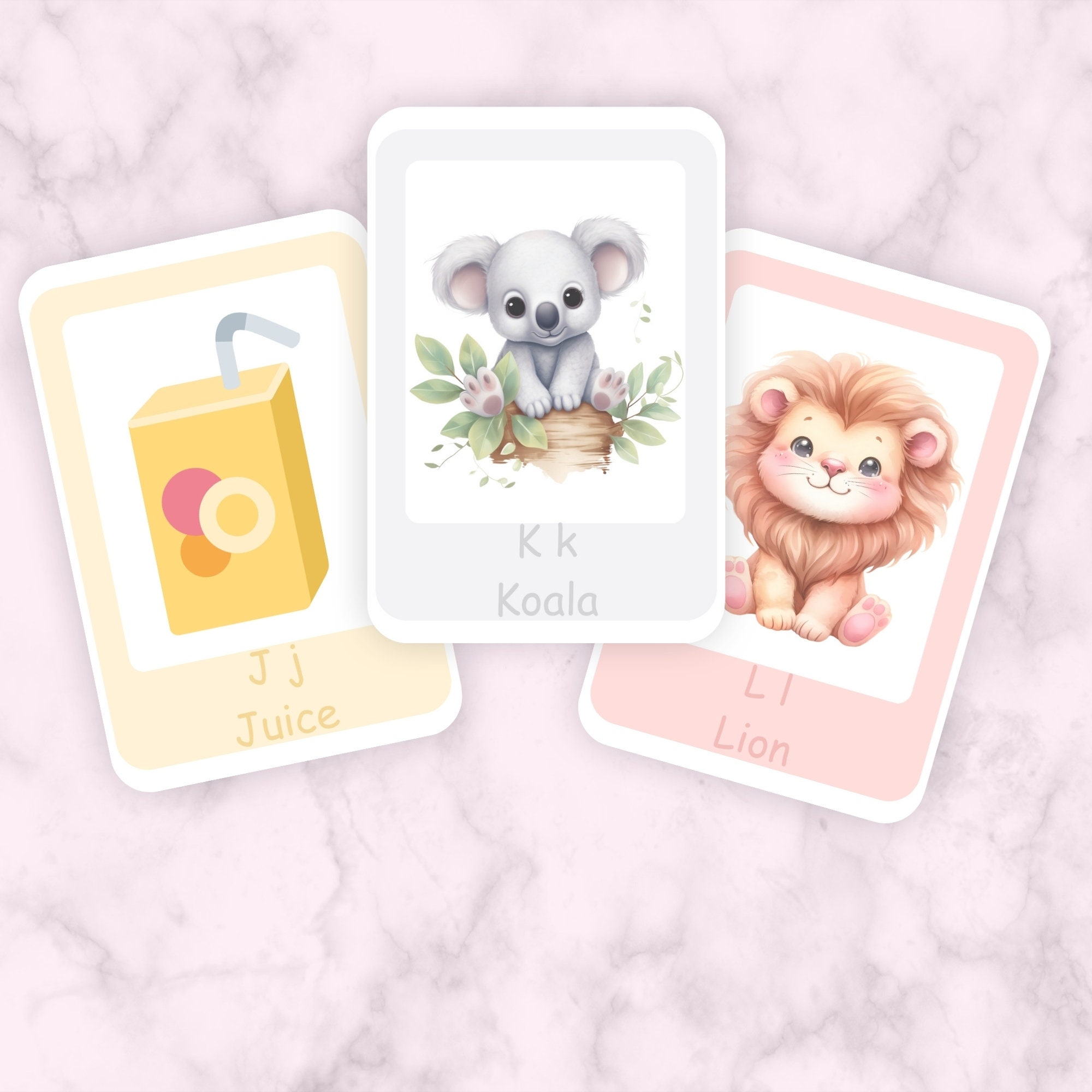 Printable Alphabet Flash Cards, Toddlers Preschool Early Learning ...