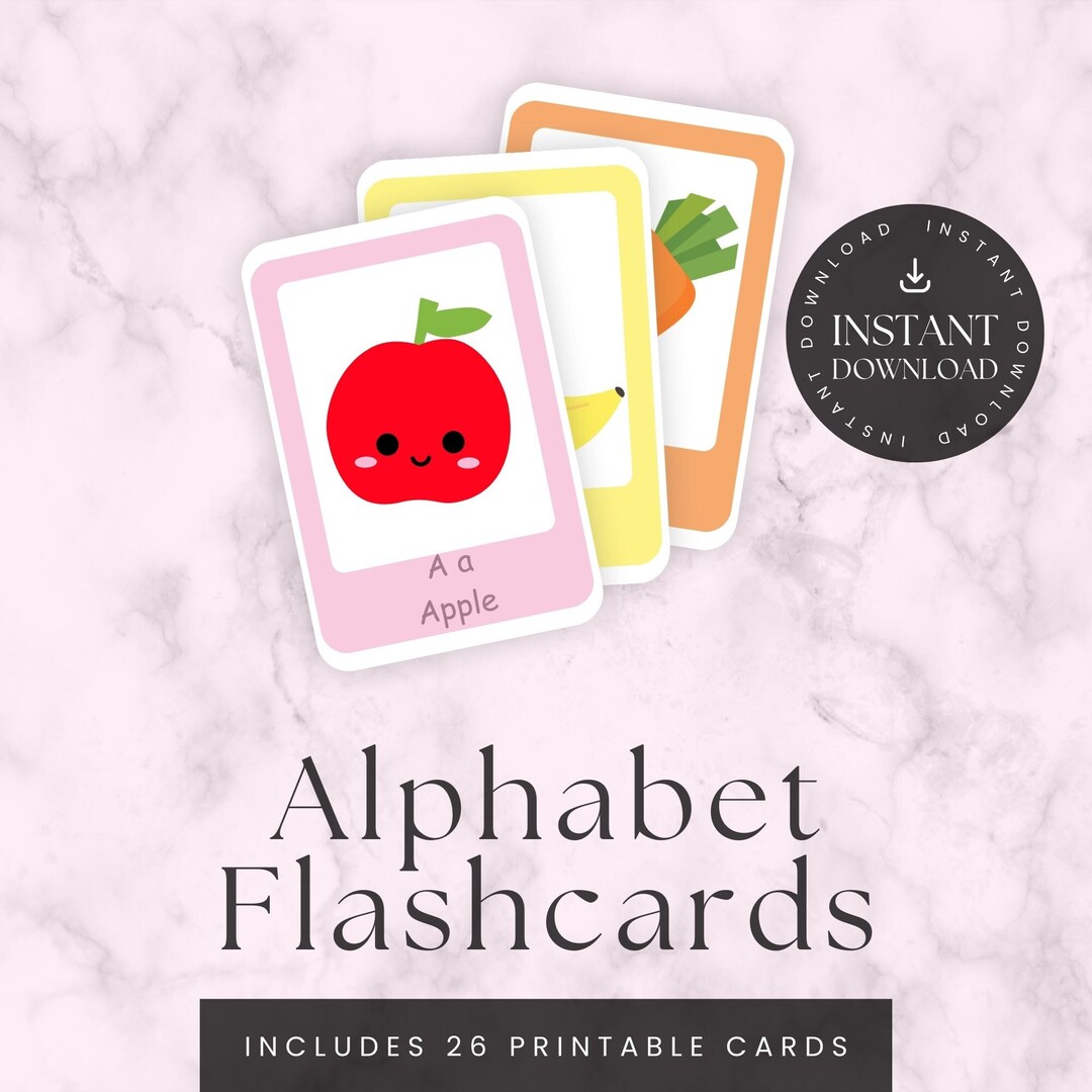 Printable Alphabet Flash Cards, Toddlers Preschool Early Learning ...
